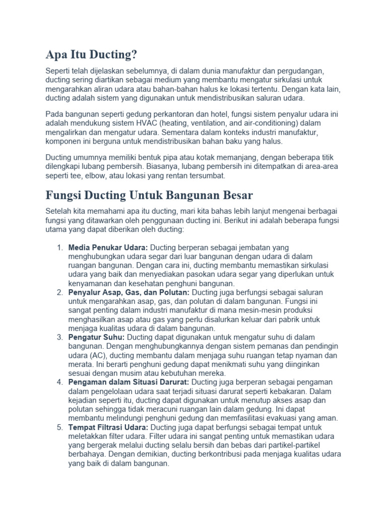 Apa Itu Ducting | PDF