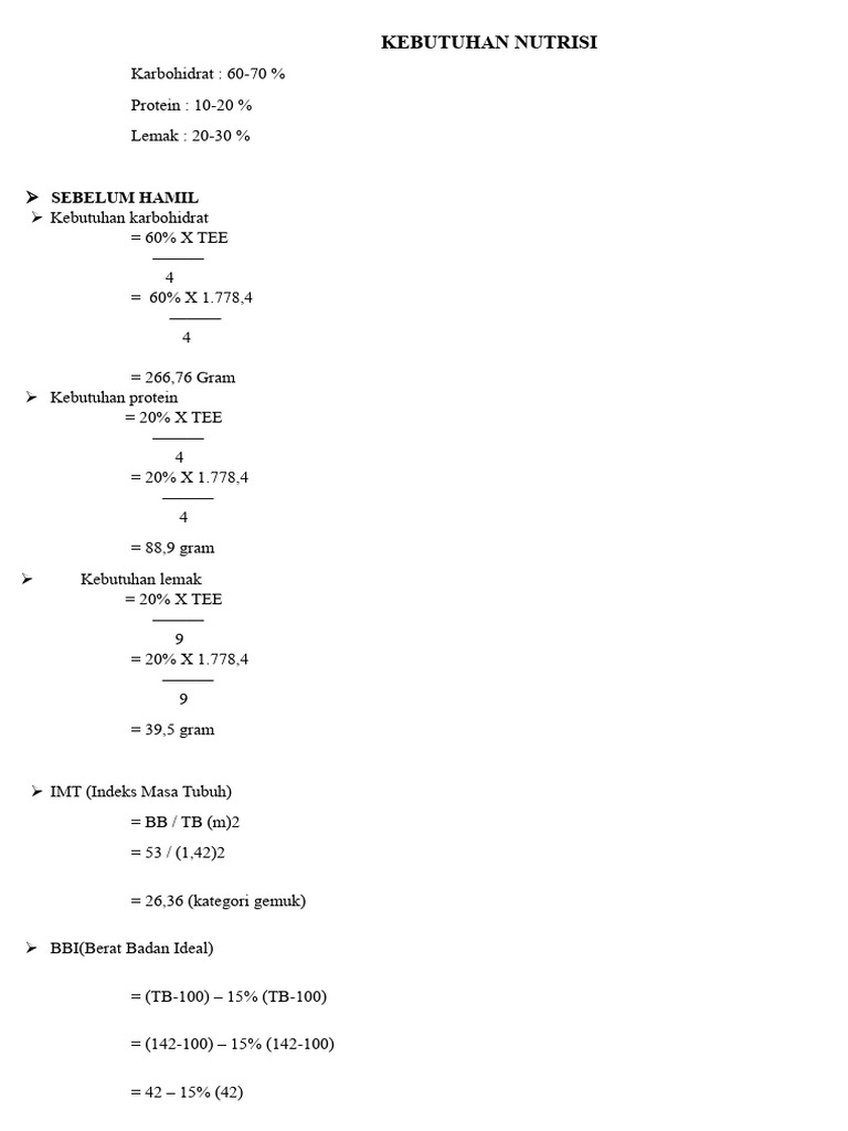 Kebutuhan Nutrisi Ibu Post Operasi | PDF | Biochemistry | Chemistry