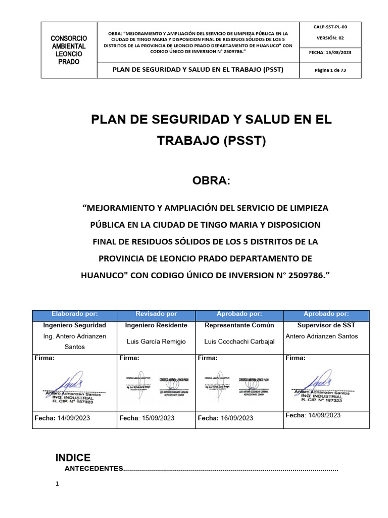 Plan de SST-001-2023 - Rev.02 | PDF