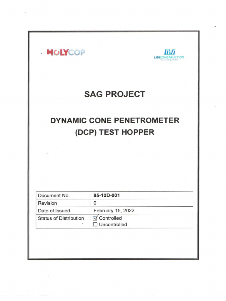85-10D-001 DCP Test Subgrade Hopper | PDF