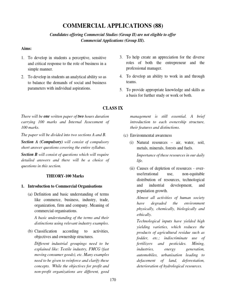 ICSE Commercial Applications3 | PDF