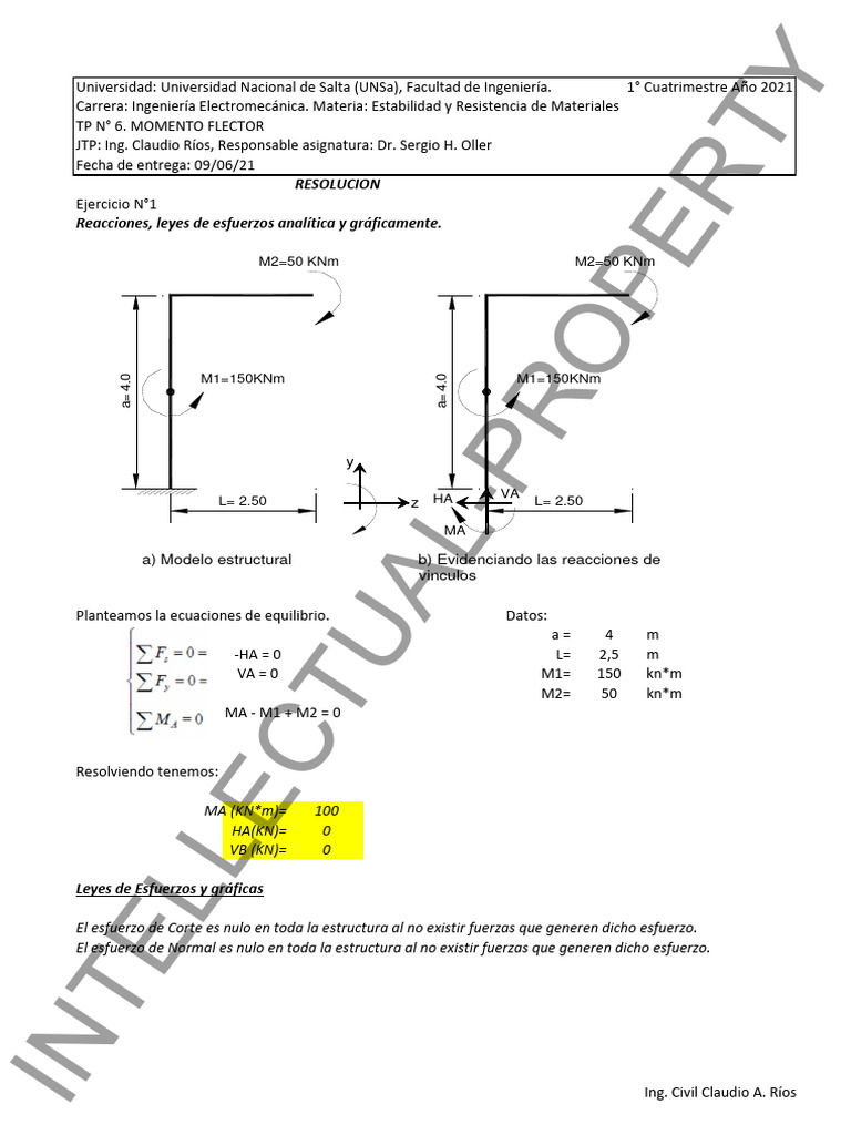 Tpn°6-Momento Flector-Resolucion | PDF