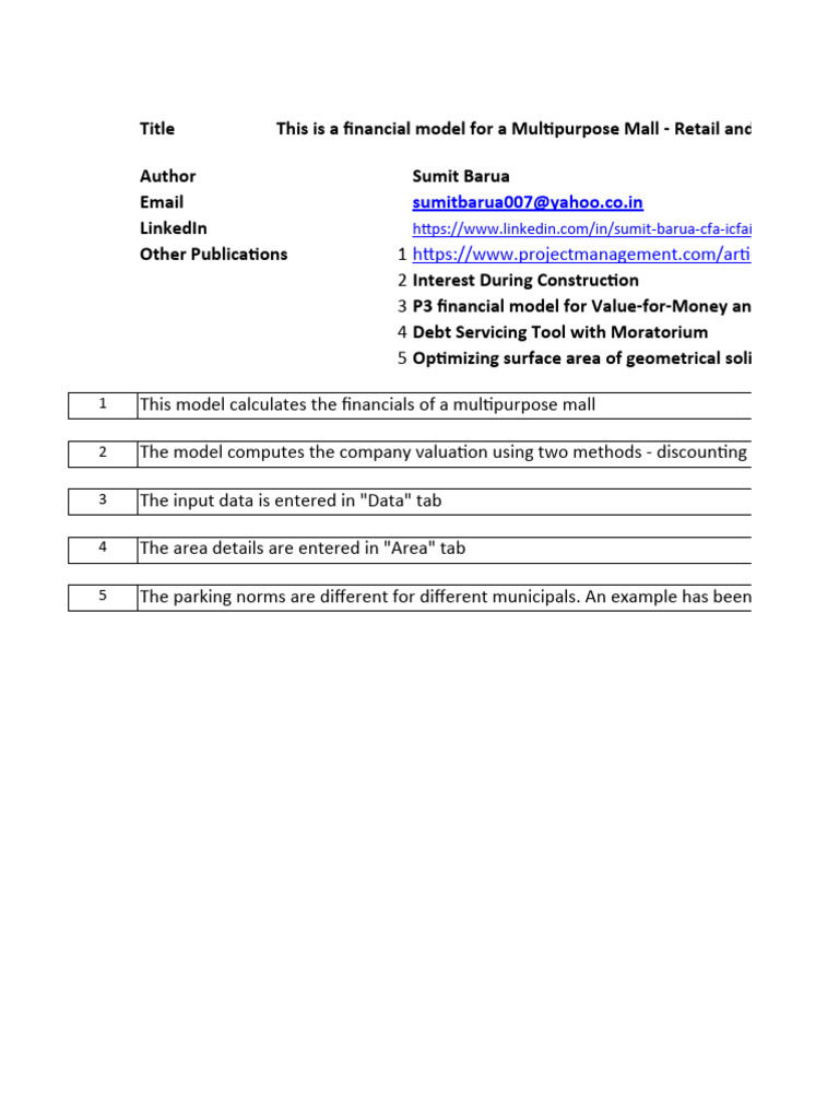 Multipurpose Mall Pdf Debt Valuation Finance