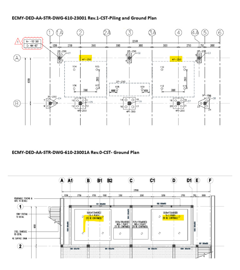 Piling and Ground Plan Drawings | PDF