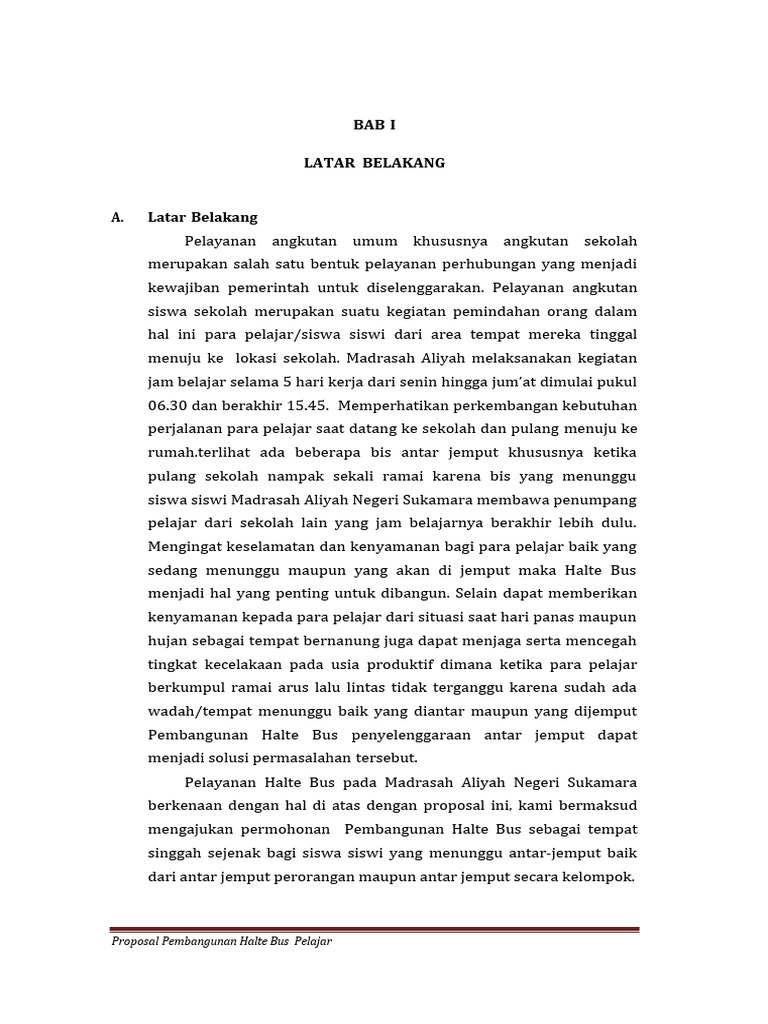 Proposal Bus Sekolah | PDF