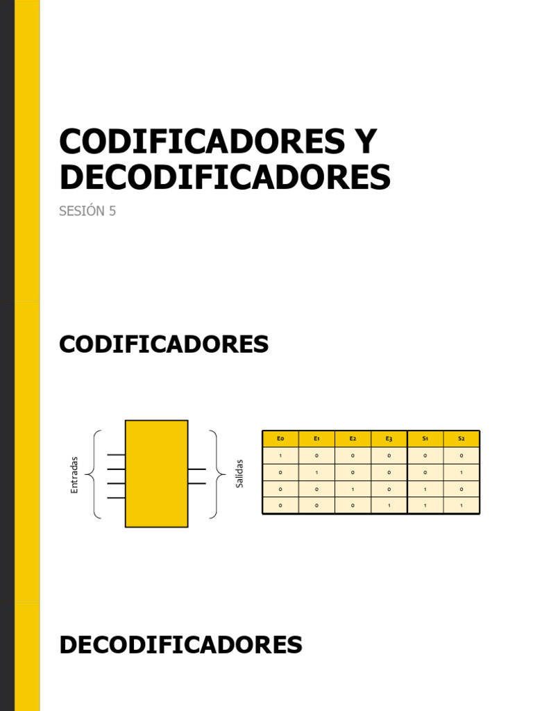 Codificadores y Decodificadores en Electrónica | PDF