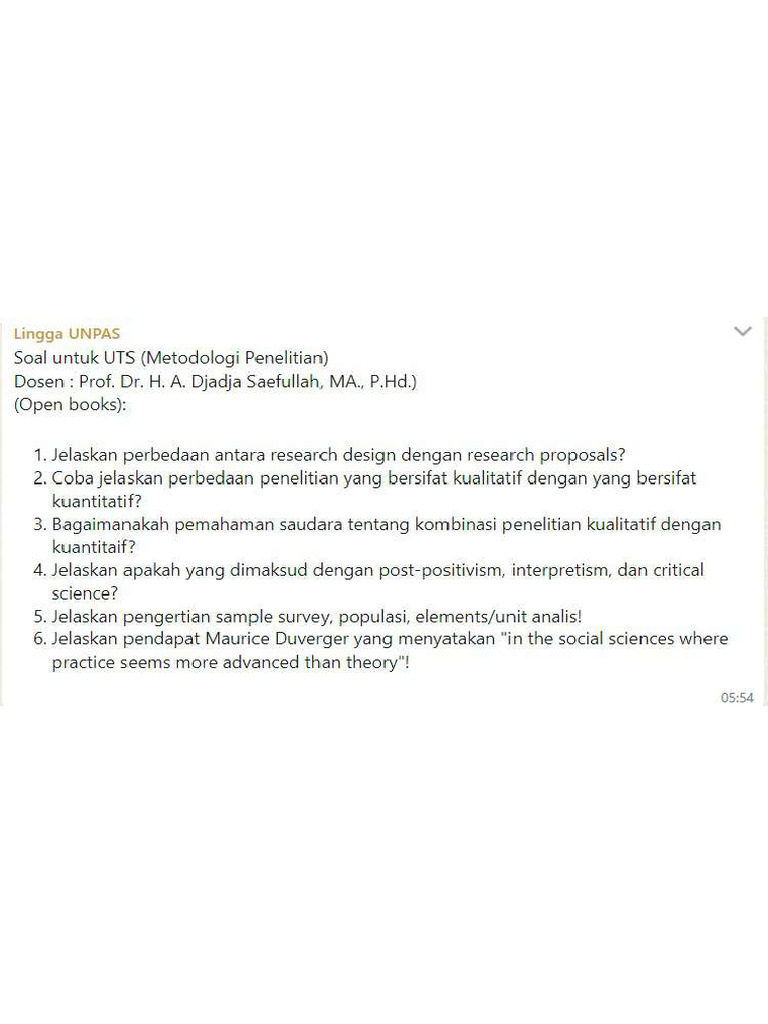 UTS Semester 1 Matkul Metode Penelitian | PDF