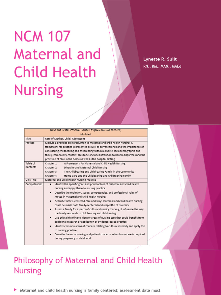 NCM 107 1st Lecture | PDF | Fetus | Infant Mortality