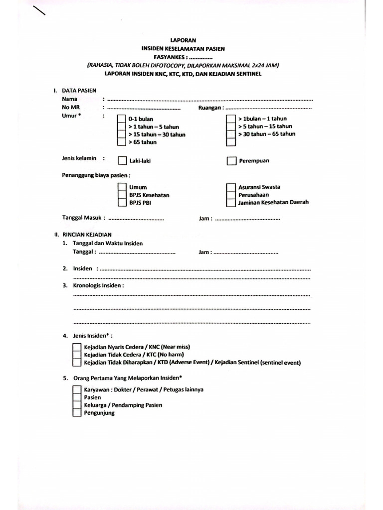 Form Pelaporan Ikp | PDF