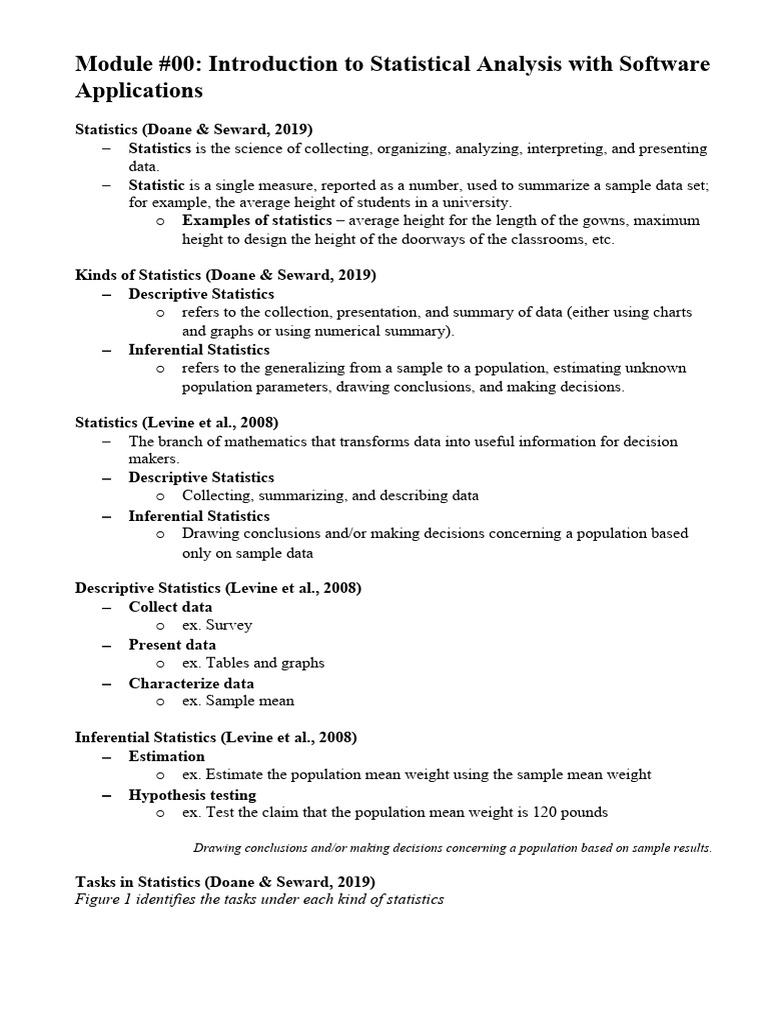 Module #00 - Introduction To Statistical Analysis With Software ...