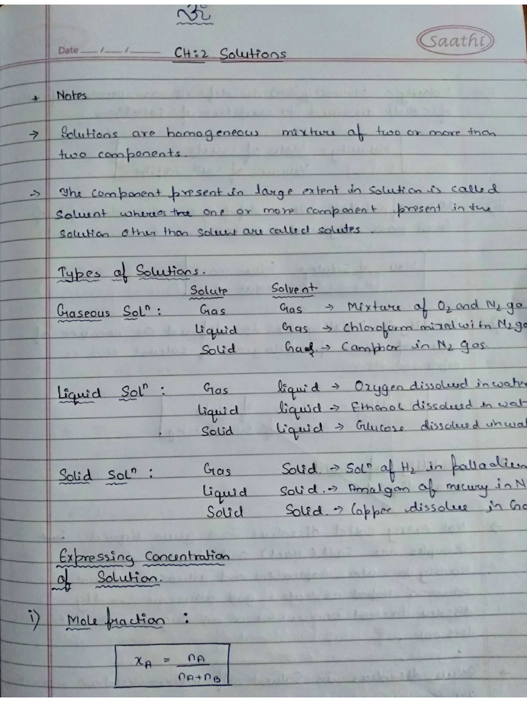 Class 12 Chemistry Handwritten Notes | PDF