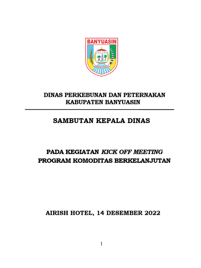Sambutan Kegiatan Wri | PDF