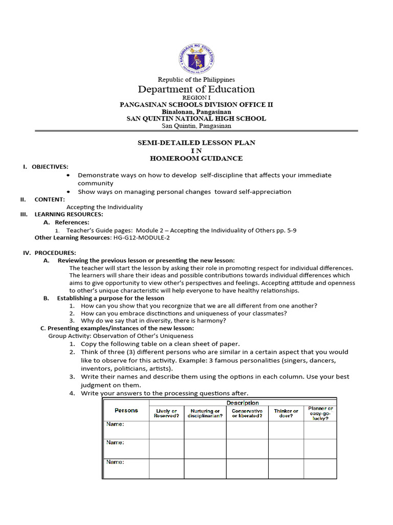 HGP-DLP Q1 Cot1 | PDF | Learning | Choice
