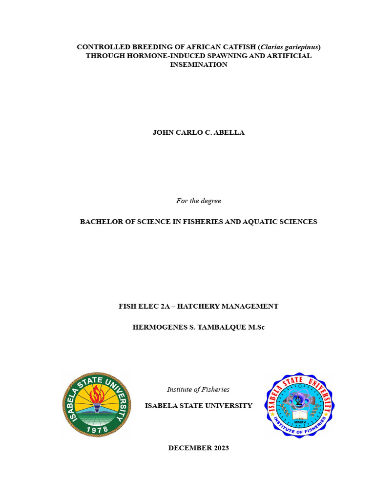 Abella Induced Spawning | PDF | Aquaculture | Spawn (Biology)