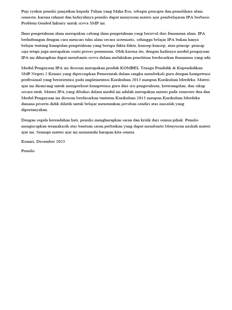 Kata Pengantar Modul Pengayaan | PDF | Karier & Perkembangan ...