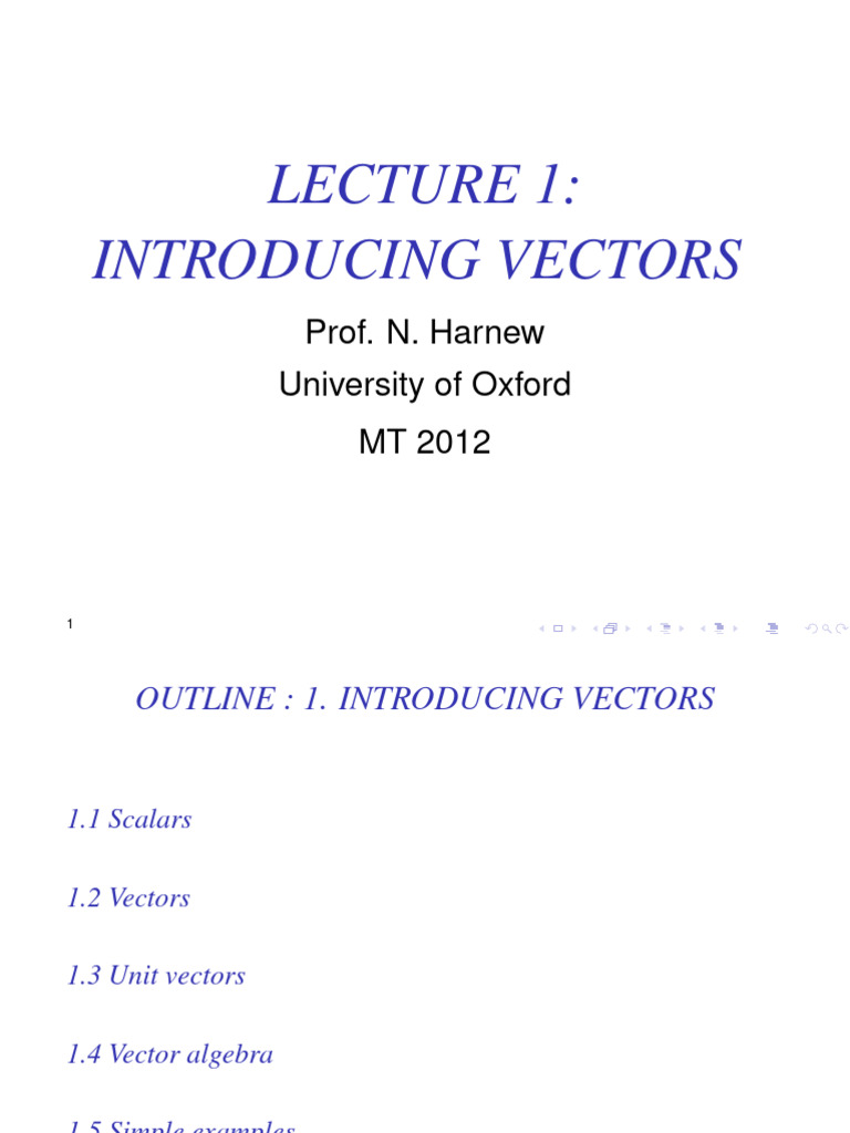 lecture1-handout | PDF | Euclidean Vector | Mathematics