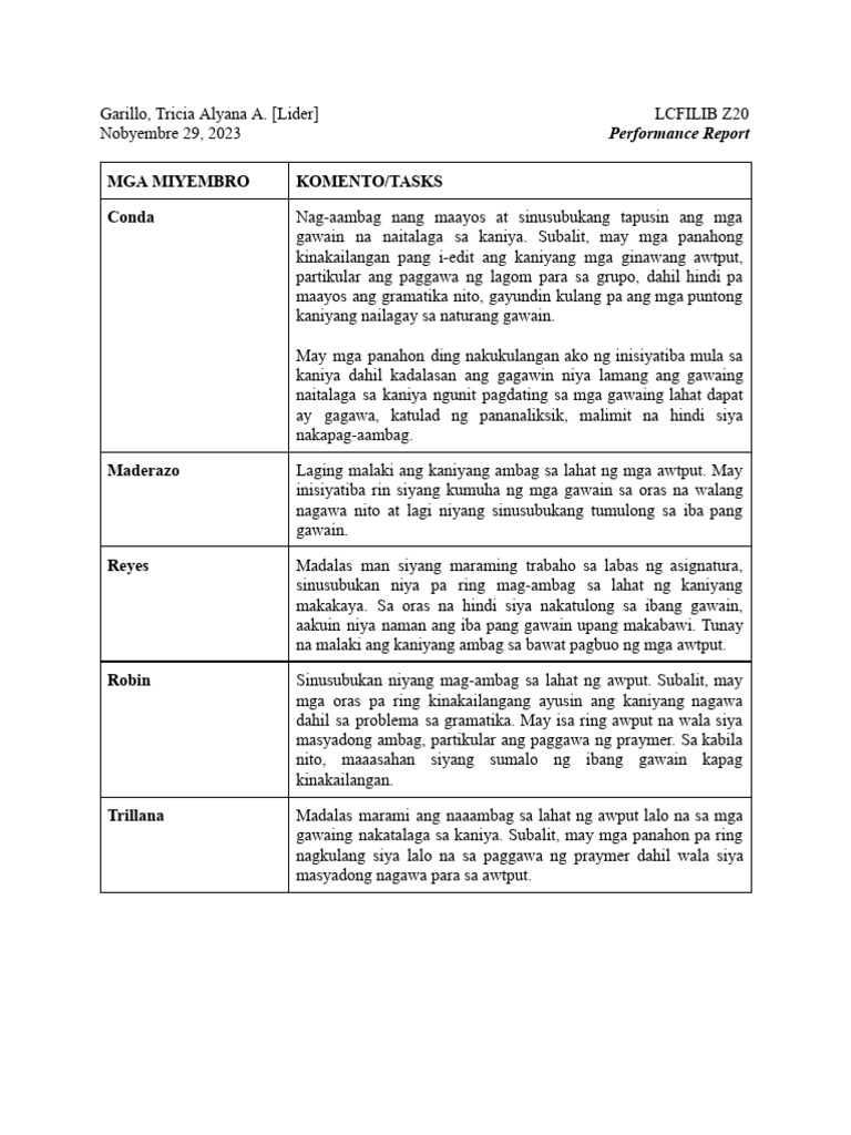 LCFILIB - Performance Report | PDF