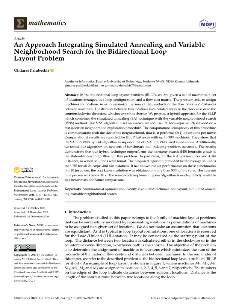 An Approach Integrating Simulated Annealing and Variable Neighbourhood ... An Approach Integrating Simulated Annealing and Variable Neighbourhood ...