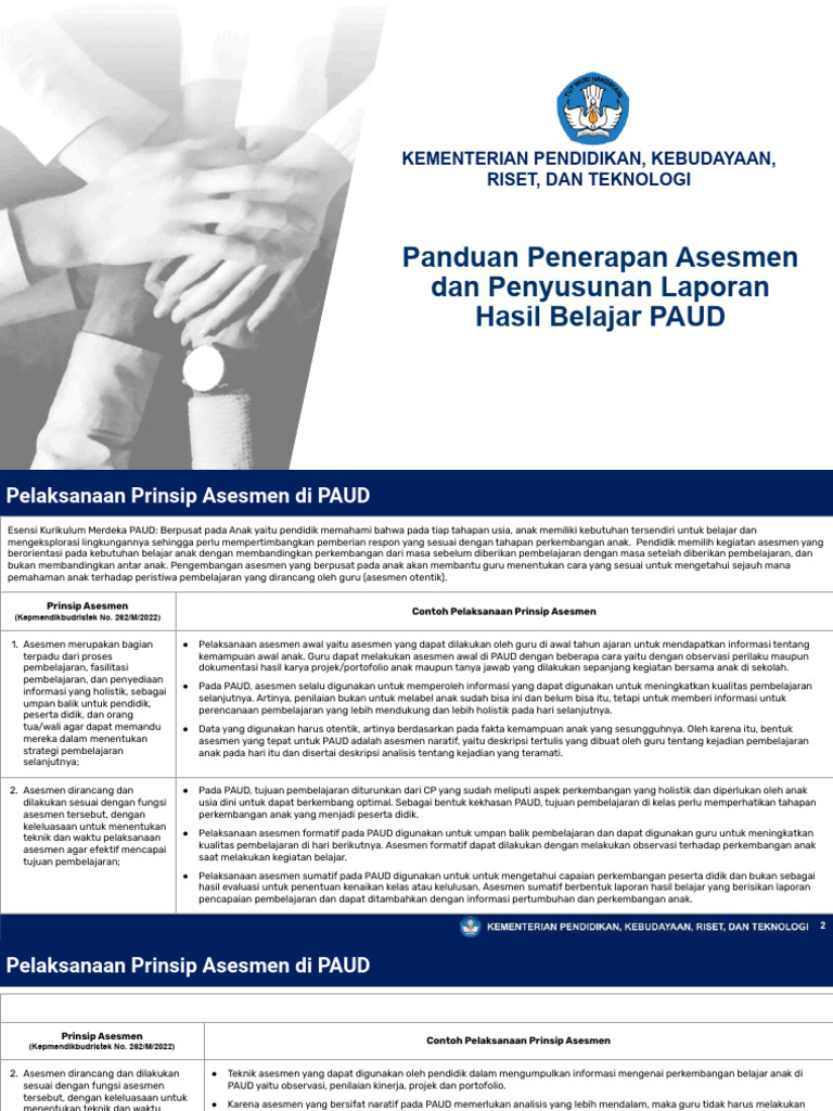 Panduan Asesmen dan Laporan PAUD | PDF