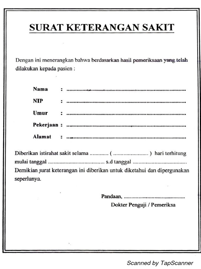 Surat Keterangan Dokter Kosong Pdf