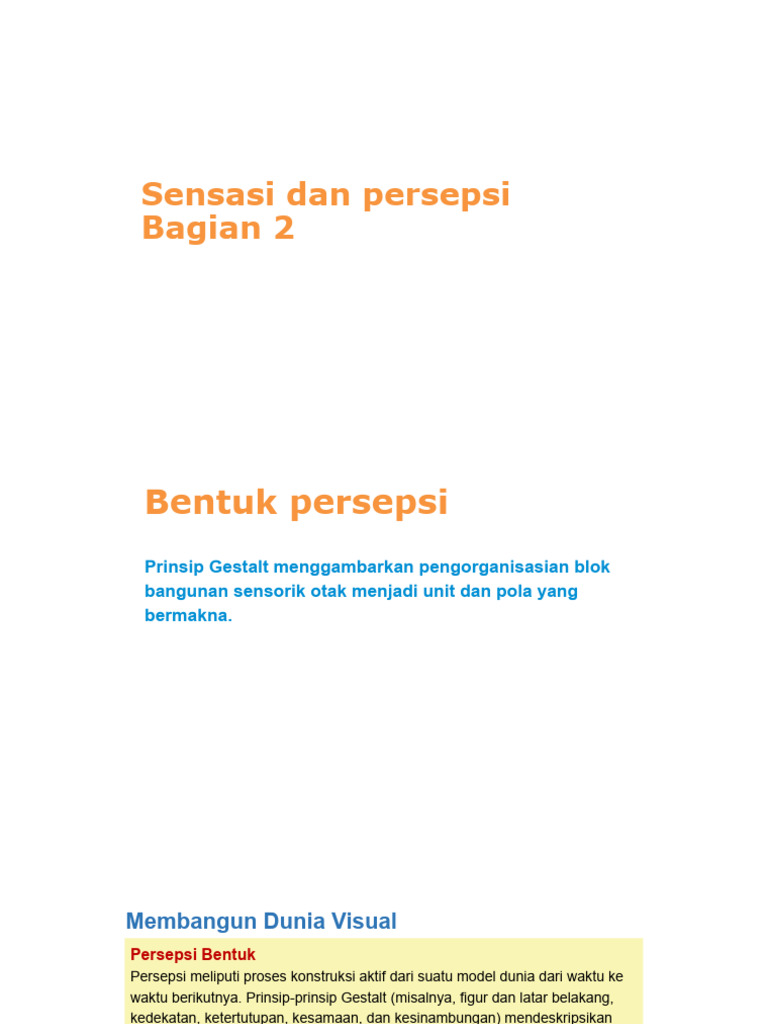 7 - Sensasi Dan Persepsi Part 2-In | PDF