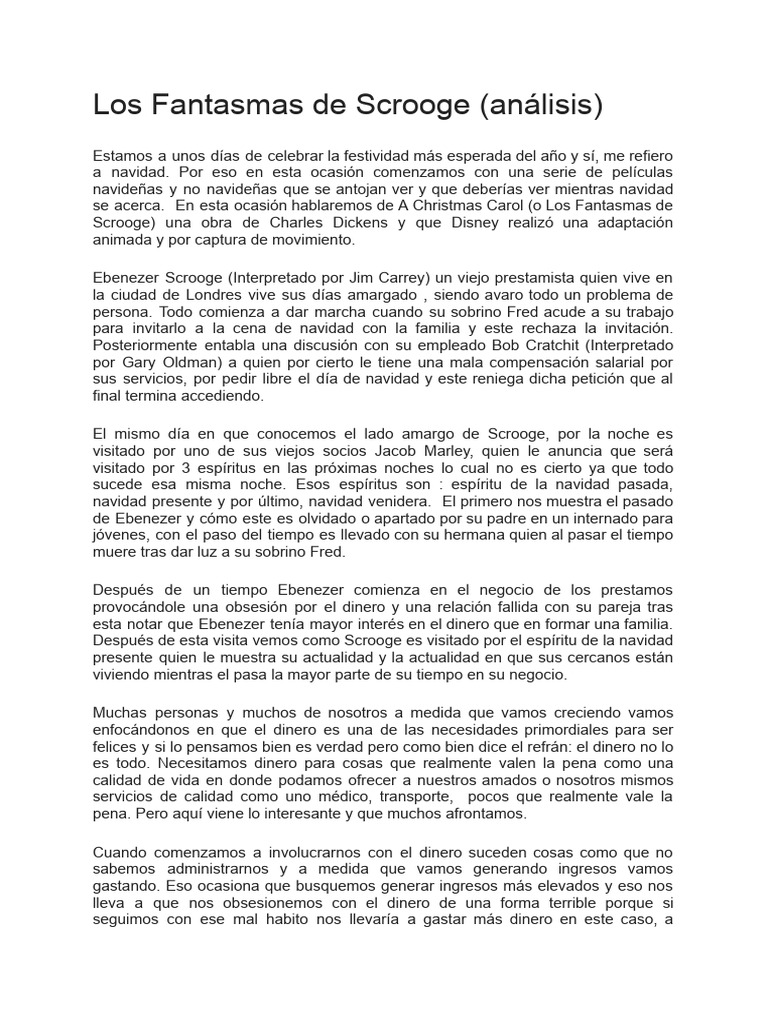Los Fantasmas de Scrooge (Análisis) | PDF | Ebenezer Scrooge | Navidad