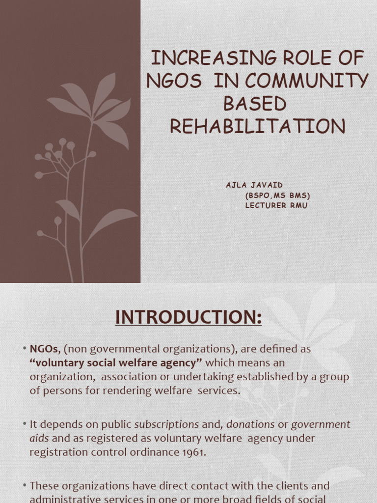 NGOs' Impact on Community Rehab | PDF | Social Science