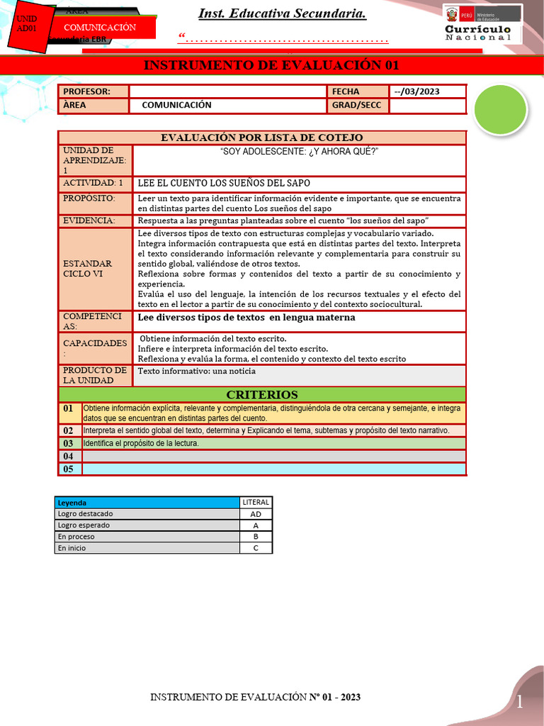 3º LC Act 4-Com-U1 | PDF | Evaluación | Comunicación humana