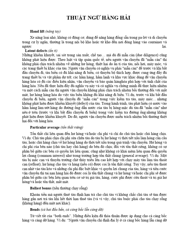 Thuat Ngu Hang Hai | PDF