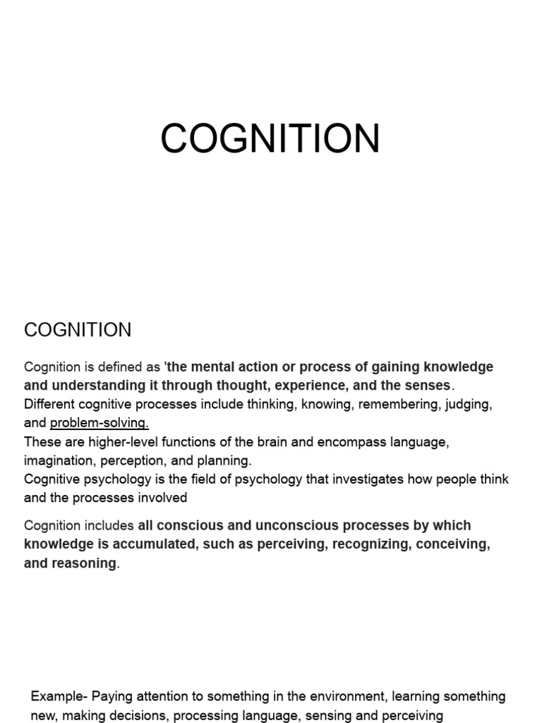 Cognition | PDF | Thought | Language Development