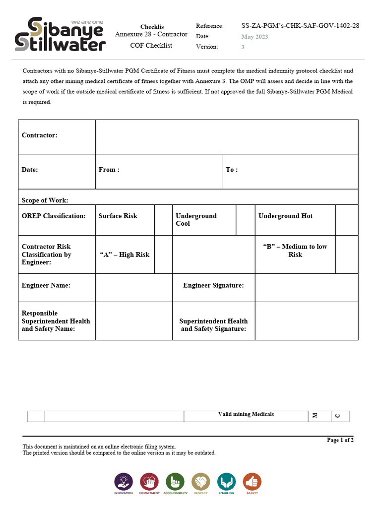28 - Short-Term Contractor COF Checklist V3 May 2023 | PDF | Health Care