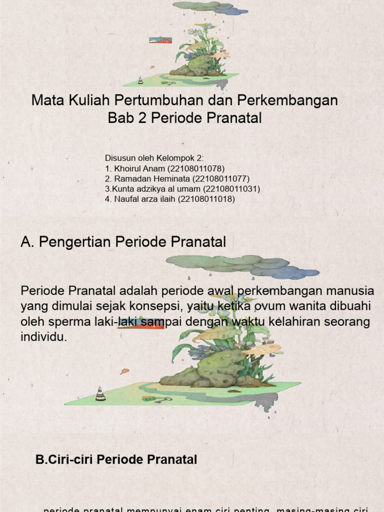 Pertumbuhan Dan Perkembangan Kelompok 2 Periode Pranatal | PDF