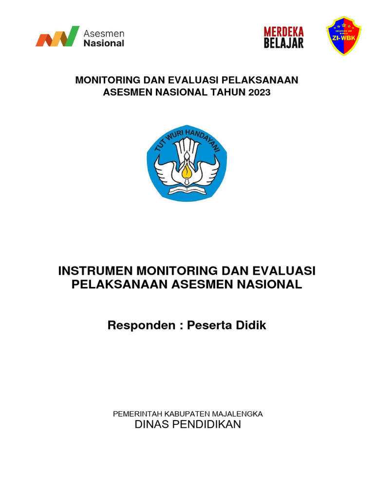 Instrumen Monev Asesmen Nasional 2023 | PDF