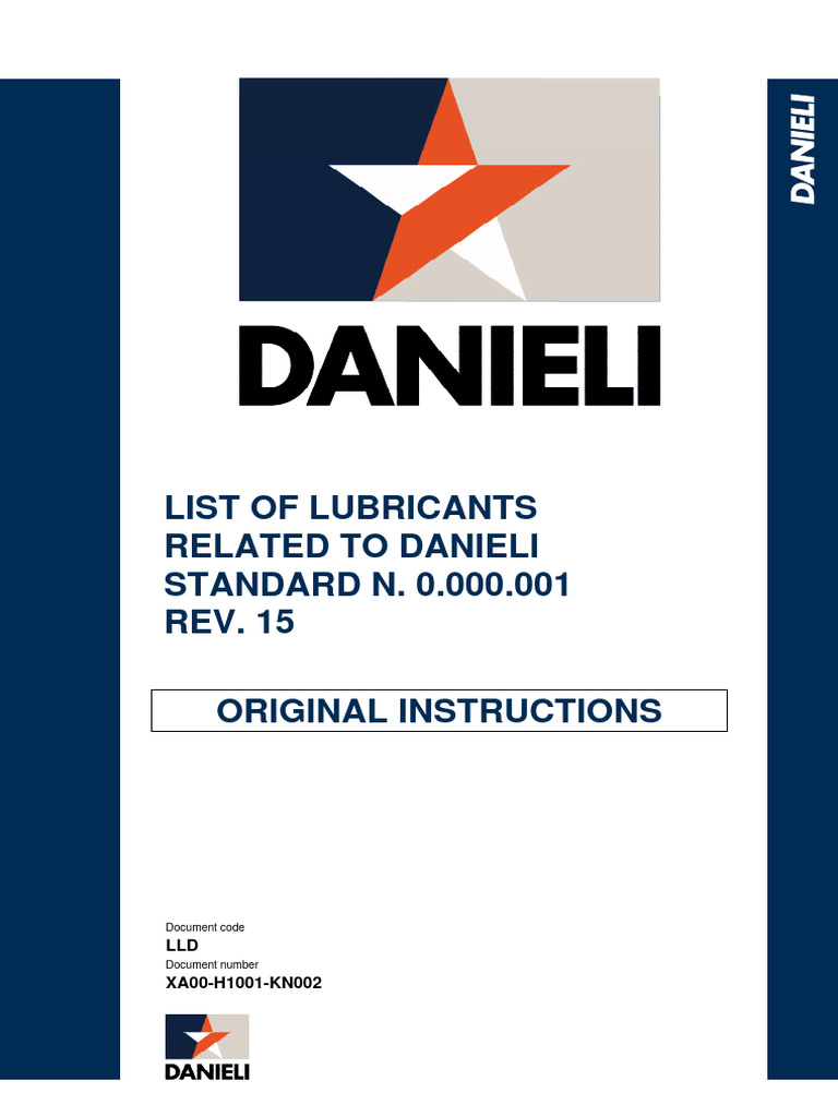 Danieli - List of Lubricants - Rev 2020 | PDF | Chevron Corporation | Oils