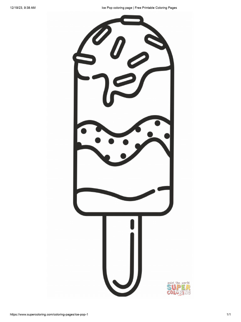 Ice Pop Coloring Page - Free Printable Coloring Pages | PDF