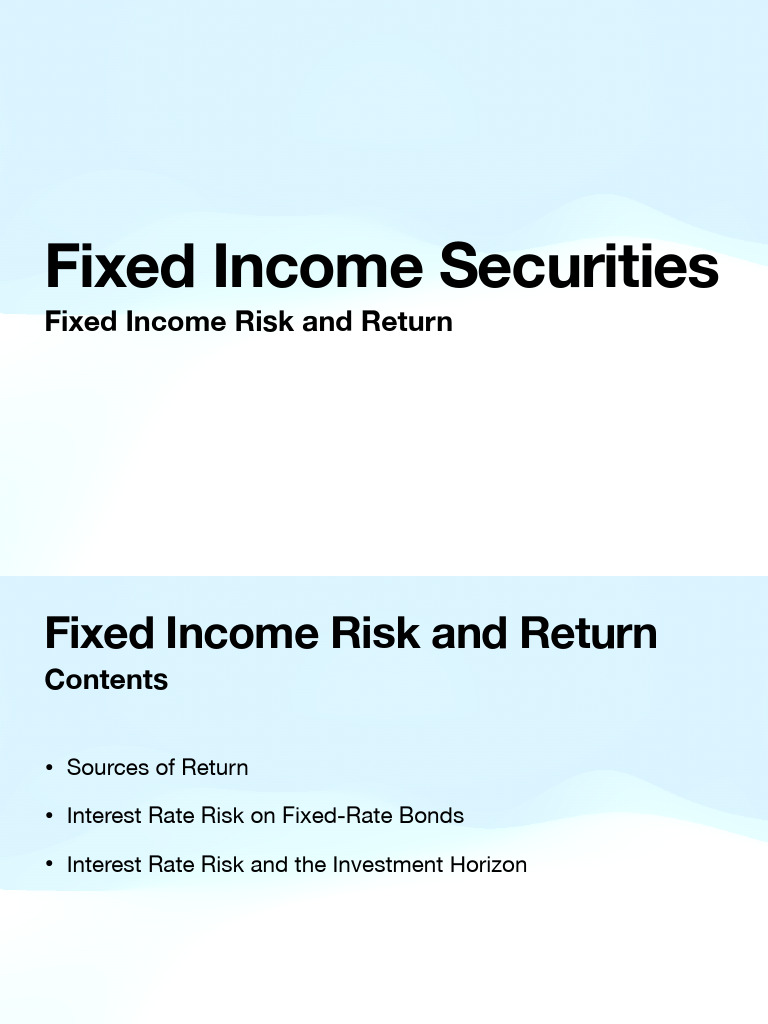 Chapter 5 - Fixed-Income Risk and Return | PDF