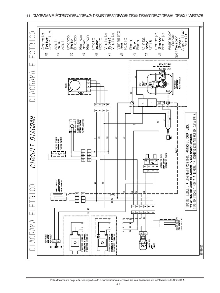 Diagrama Eléctrico Df34/df34g/df34r/df35/dfw35/df36/df36g/df37/df38a ...