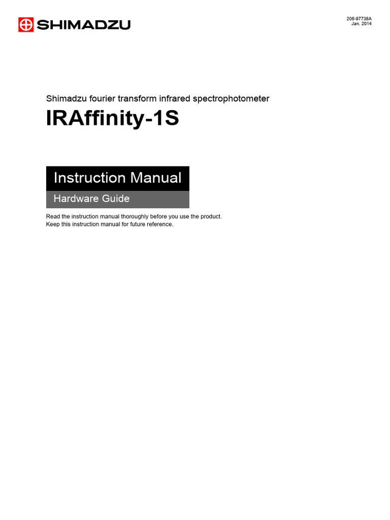 206 97738A Instruction Manual IRAffinity 1S | PDF