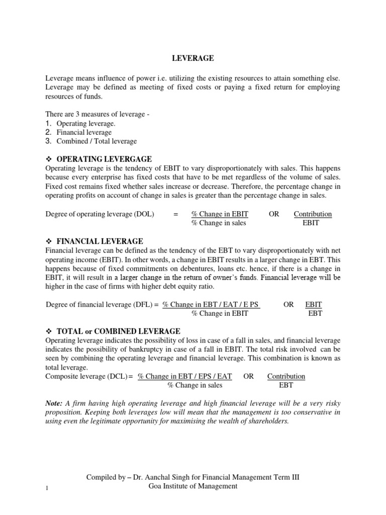 Leverage | PDF | Capital Structure | Leverage (Finance)