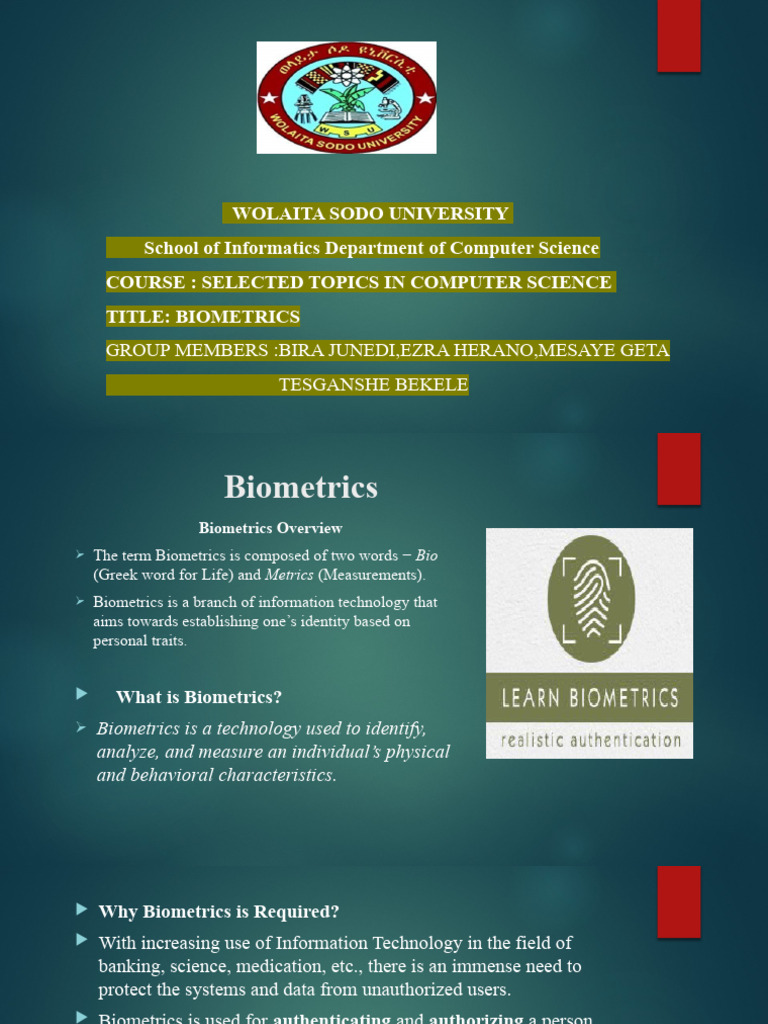 Biometrics Final Pdf Biometrics Authentication