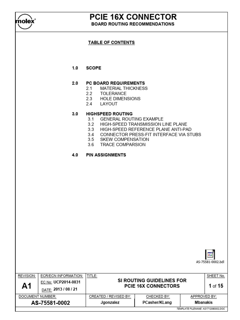 PCIE 16X CONNECTOR BOARD ROUTING | PDF | Printed Circuit Board | Electrical Connector
