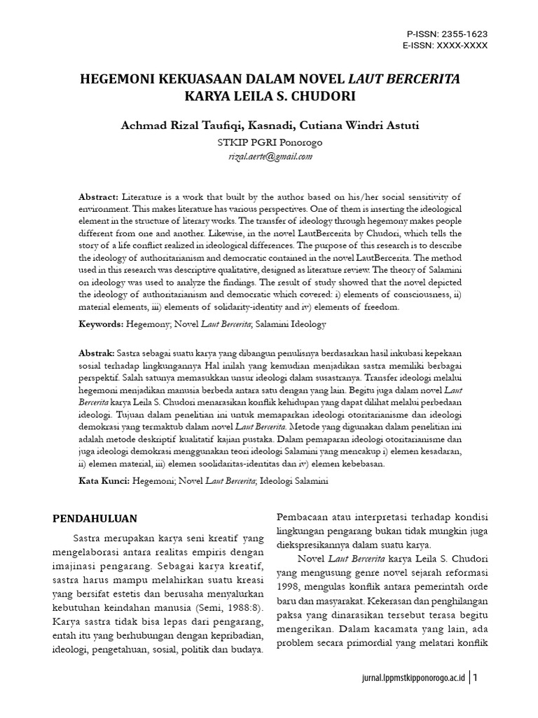 Hegemoni dalam Novel Laut Bercerita | PDF | Ilmu Sosial | Sejarah
