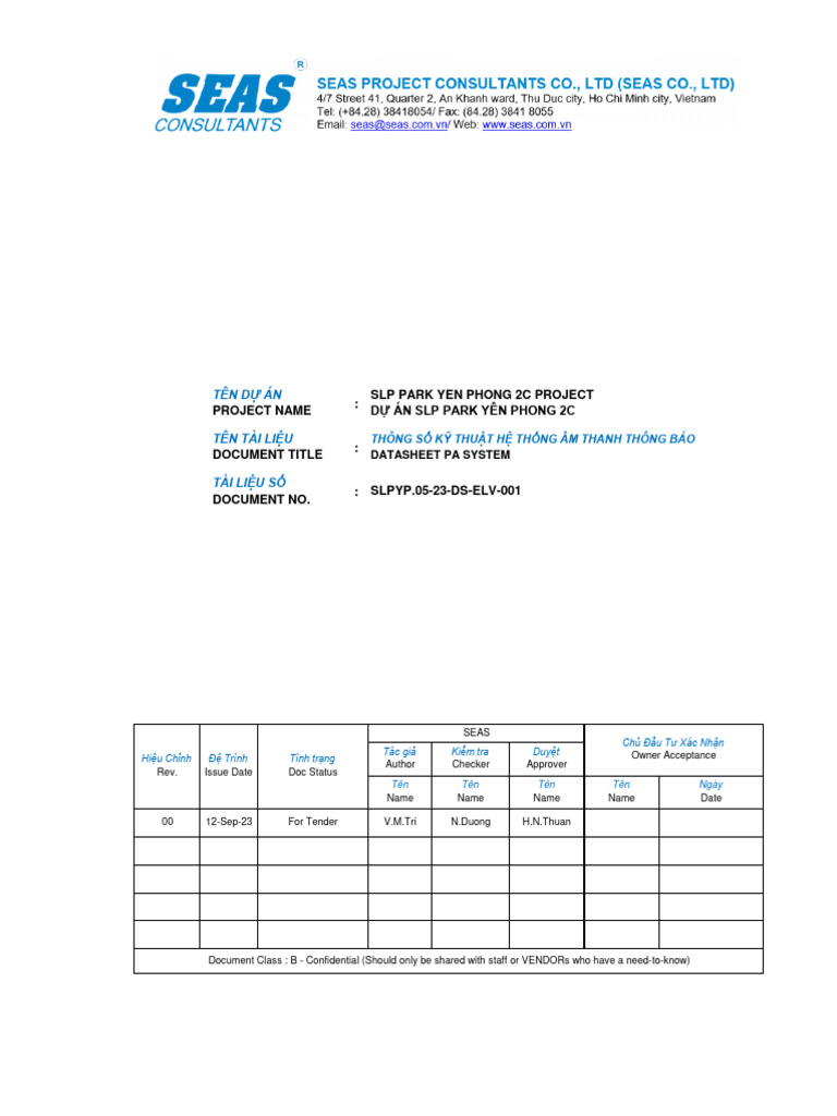 4.2 SLPYP.05 23 DS ELV 002 Rev.00 Technical Datasheet PA System | PDF