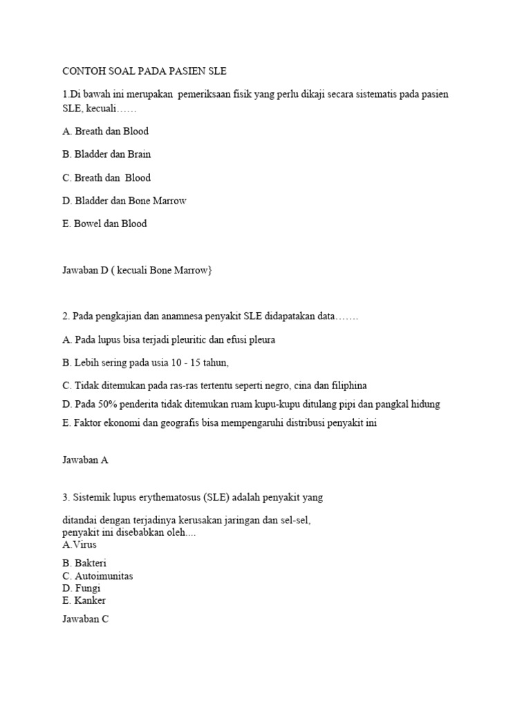 Contoh Soal Sle | PDF | Pengembangan Diri