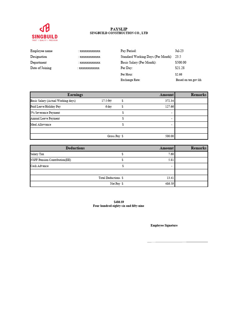 Payslip For System | PDF | Salary | Paycheck