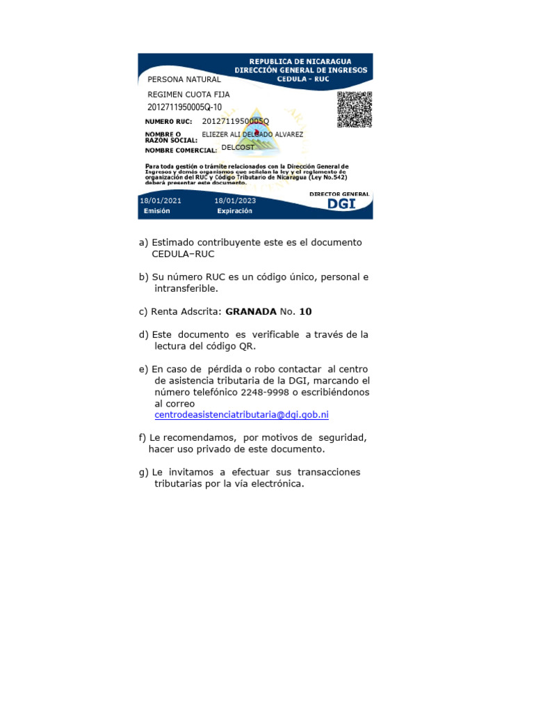 Cedula RUC | PDF | Finanzas y dinero