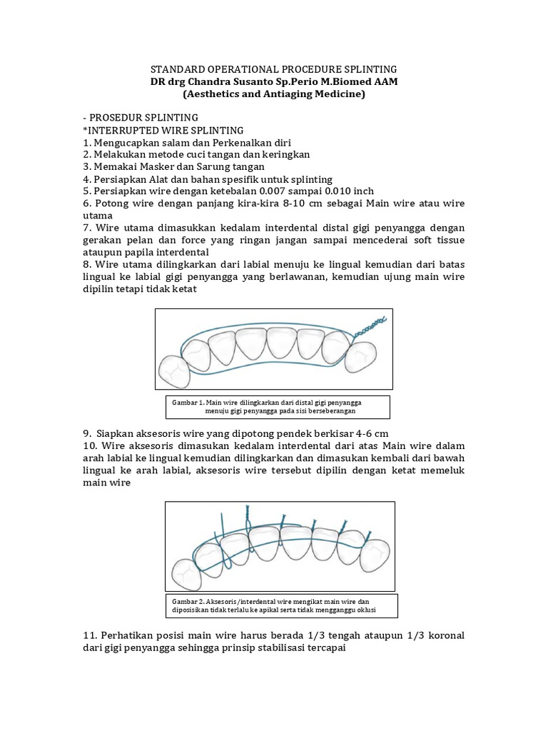 Standard Operational Procedure Splinting | PDF