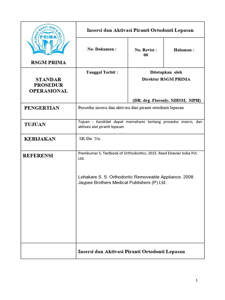 SOP OSCE Insersi Dan Aktivasi Piranti Lepasan | PDF