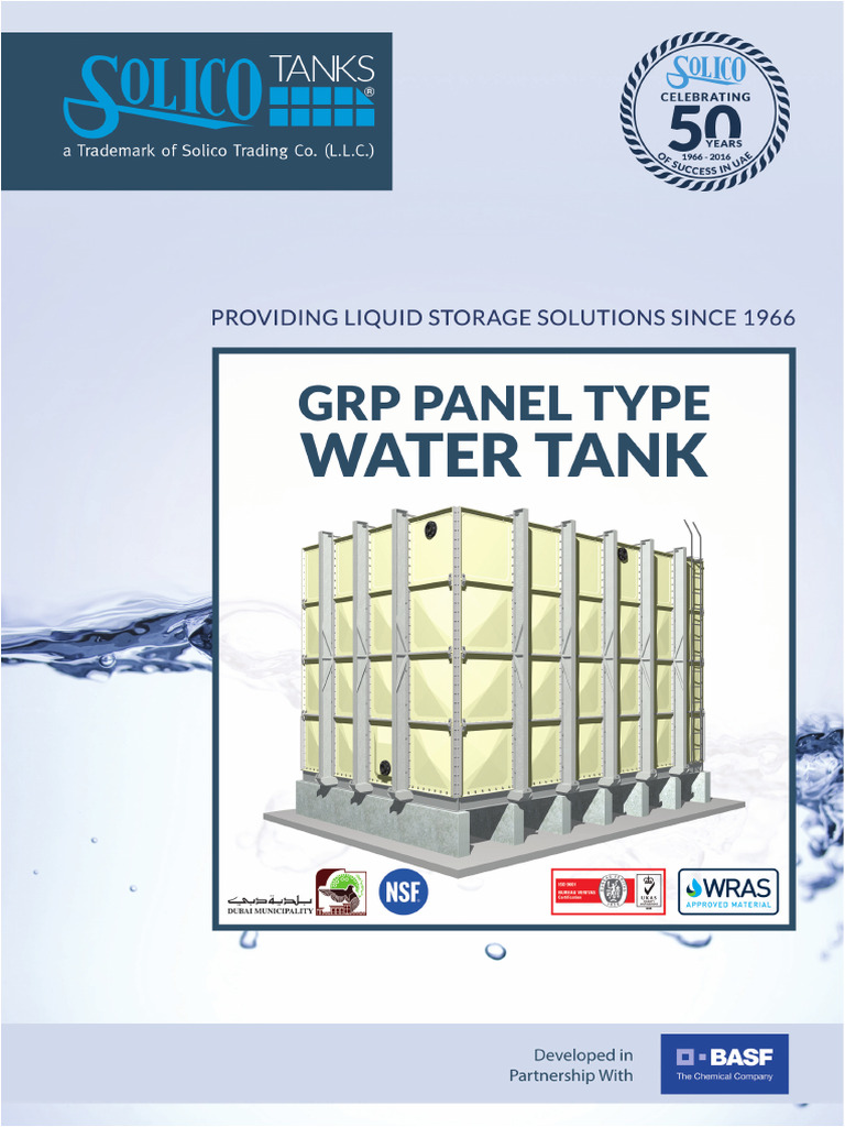 GRP Water Tank Design Standards | PDF
