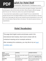 Hotel Vocabulary | PDF | Hotel | Hospitality Industry